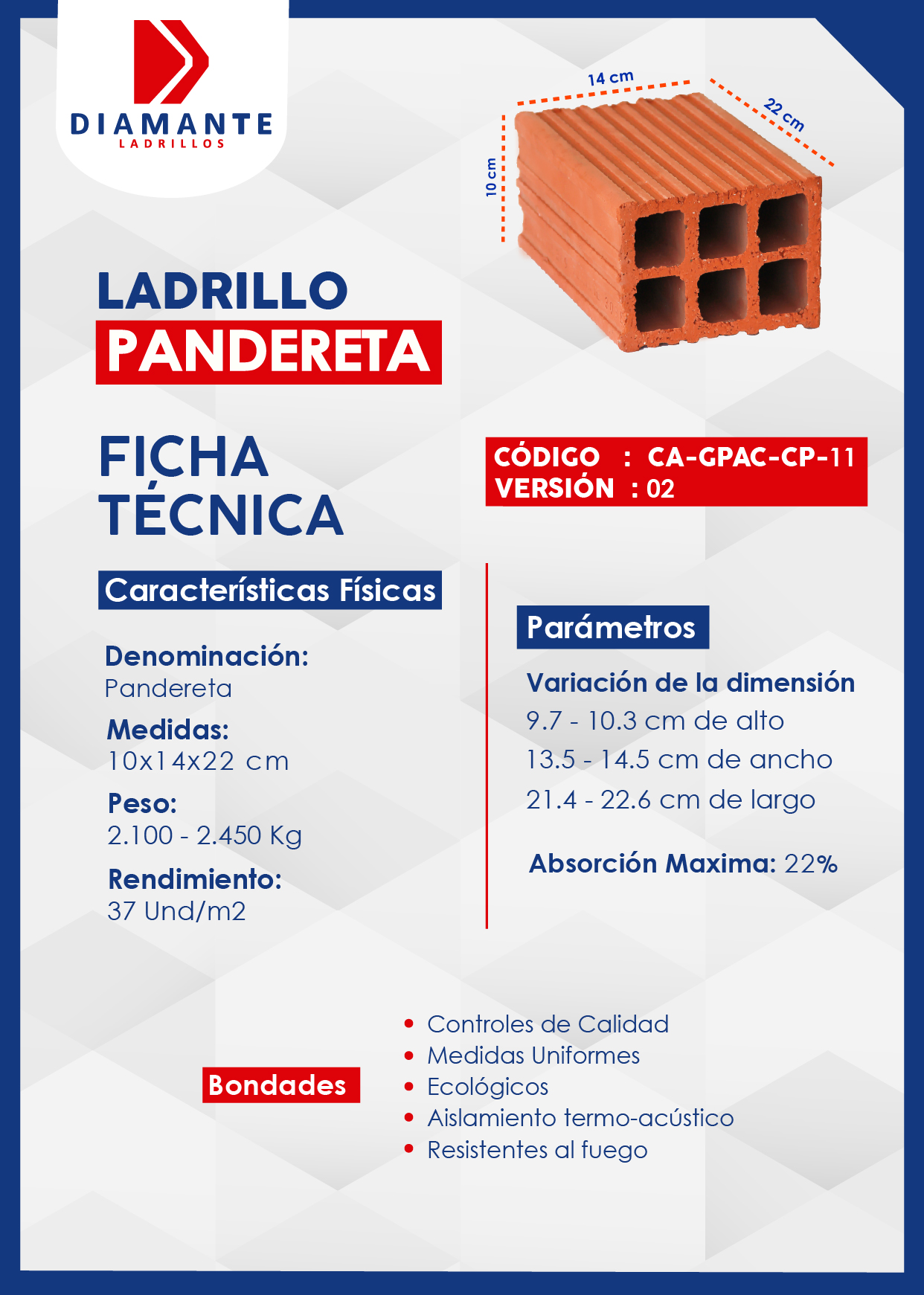 Pandereta | Ladrillos Diamante